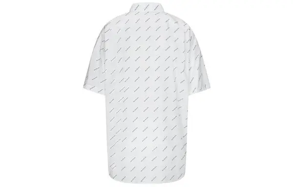 Balenciaga All Over Logo Shirt 'white Black - White/black