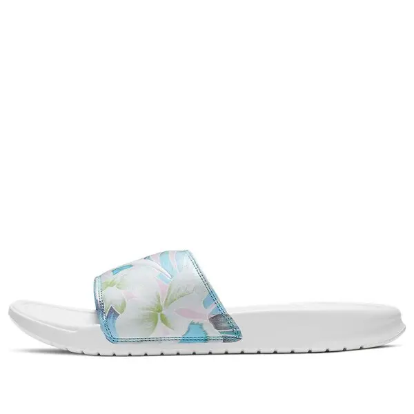 Nike Benassi Jdi Floral Slides - White/blue