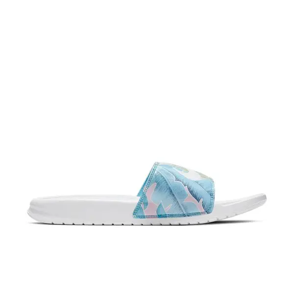 Nike Benassi Jdi Floral Slides - White/blue
