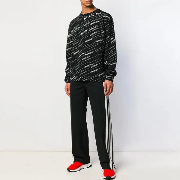 Balenciaga Jacquard Logo Crewneck Sweater