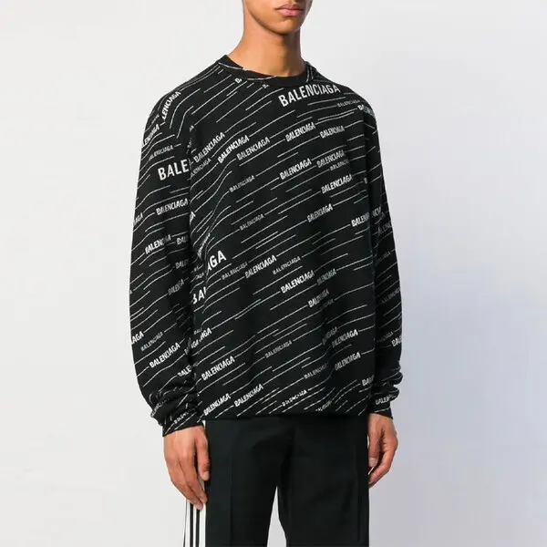 Balenciaga Jacquard Logo Crewneck Sweater