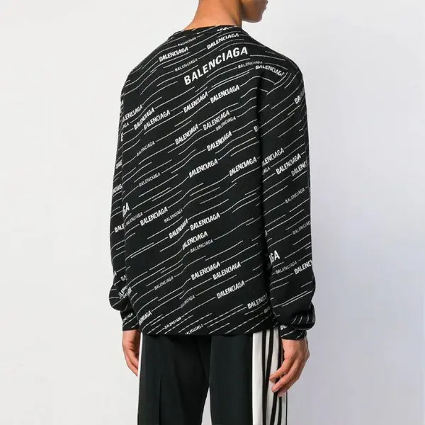 Balenciaga Jacquard Logo Crewneck Sweater