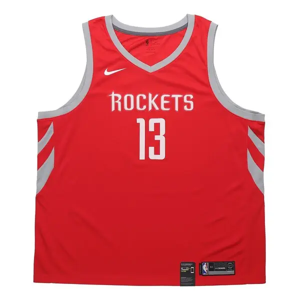Nike Nba Rockets No. 13 James Harden Basketball Jersey - Red/silver