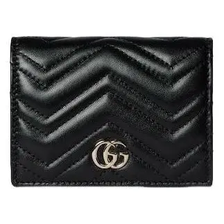 Gucci 26 Gg Marmont Short Wallet - Black