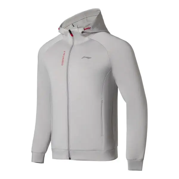 LI-NING Gym Hooded Zip-up Coat - Grey