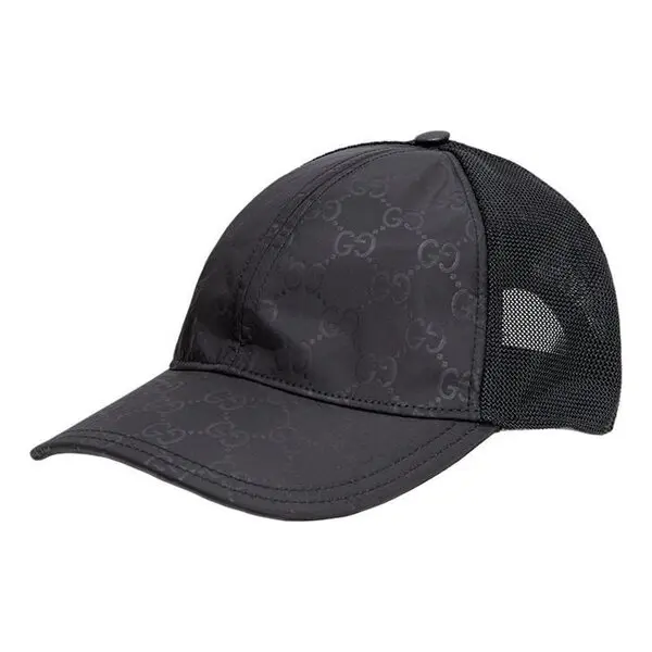 Gucci Gg Monogram Baseball Cap - Black