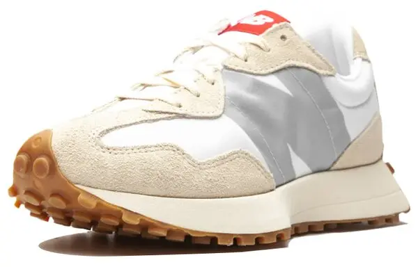 NEW BALANCE 327 "white Turtle Dove" Suede And Nylon Sneakers - Grey/white