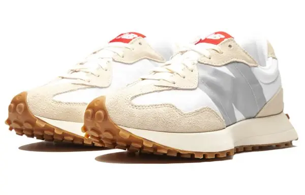 NEW BALANCE 327 "white Turtle Dove" Suede And Nylon Sneakers - Grey/white