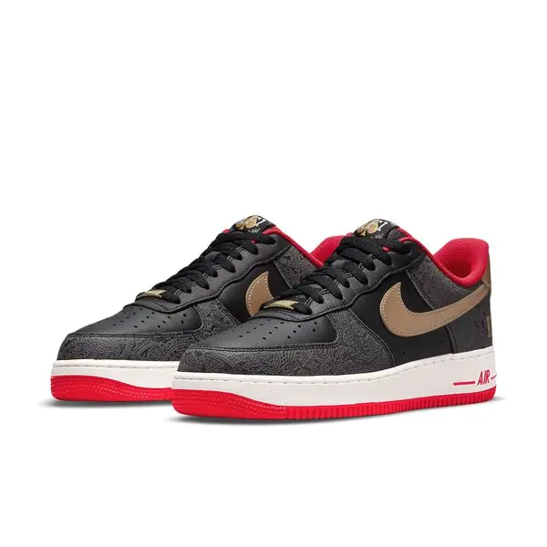 Nike Force 1 '07 Lx "spades" Low Top Sneakers - Black/red/gold