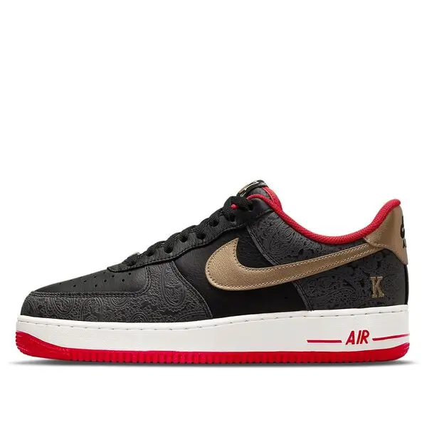 Nike Force 1 '07 Lx "spades" Low Top Sneakers - Black/red/gold
