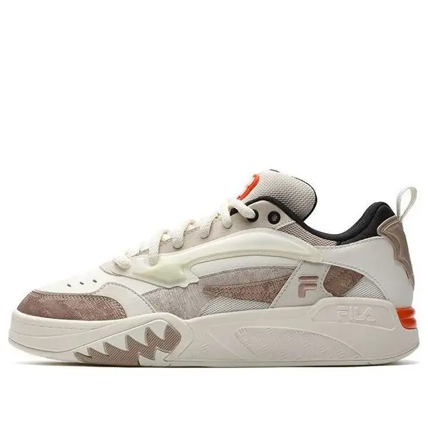 FILA FUSION Sport Vintage Basketball Sneakers - White/brown/red