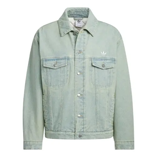 Adidas Washed Denim Padded Jacket - Medium Blue Denim
