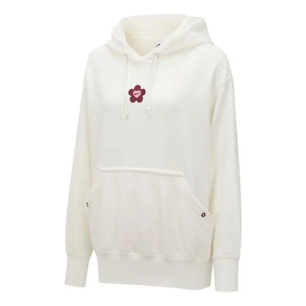 Nike Fleece Hoodie With Embroidered Floral Graphic - White