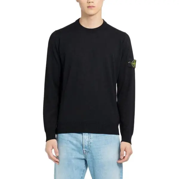 Stone Island Wool Crewneck Sweater - Black