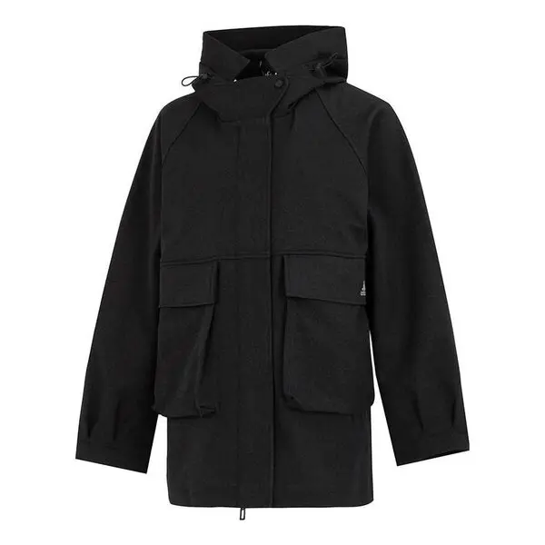 Adidas Hooded Jacket With Drawstring And Pockets - Black