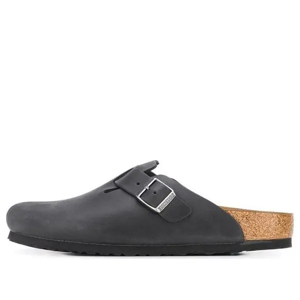 BIRKENSTOCK Boston Narrow Oiled Leather Clogs - Black