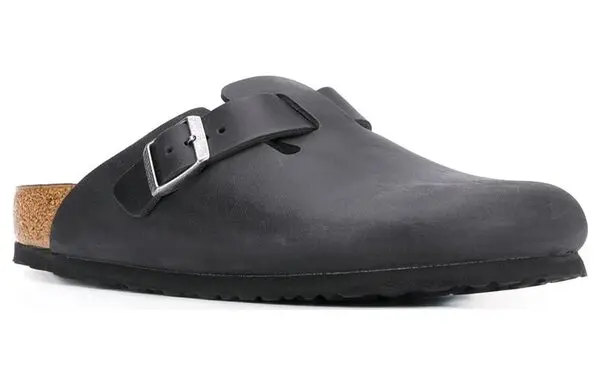 BIRKENSTOCK Boston Narrow Oiled Leather Clogs - Black