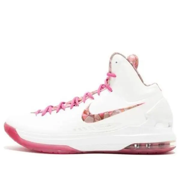 Nike Kd 5 Premium "aunt Pearl" Basketball Sneakers - White/pink