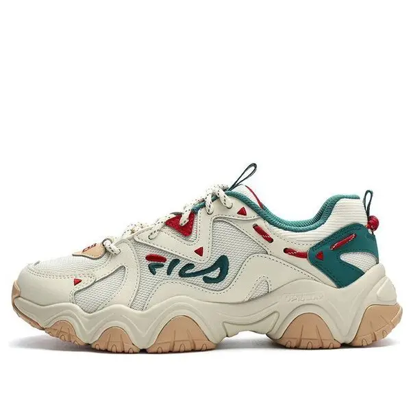 FILA Fluid 4 Sneakers - Cream White/green/red