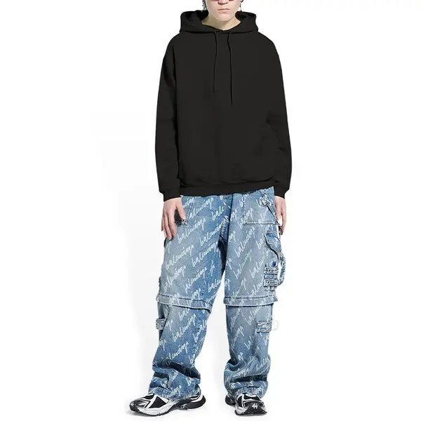 Balenciaga Logo Hoodie - Washed Black