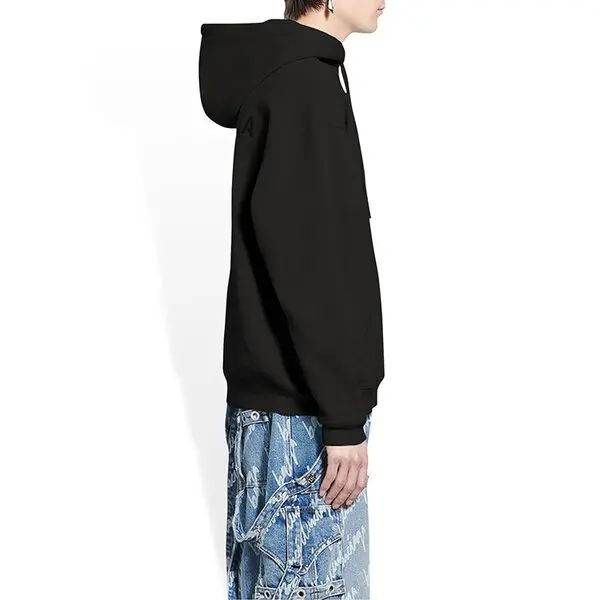 Balenciaga Logo Hoodie - Washed Black