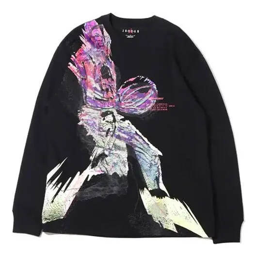 JORDAN Ss22 23 Engineered '85 Printing Long Sleeves Black T-shirt - Default Color