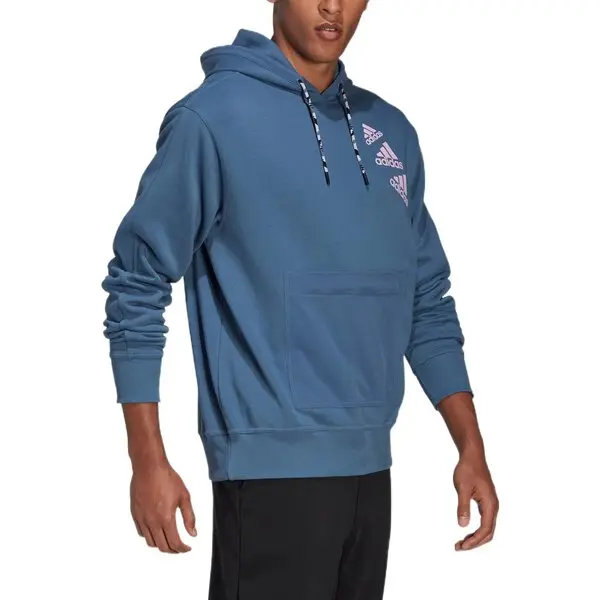Adidas Solid Color Brand Drawstring Hooded Long Sleeve Hoodie
