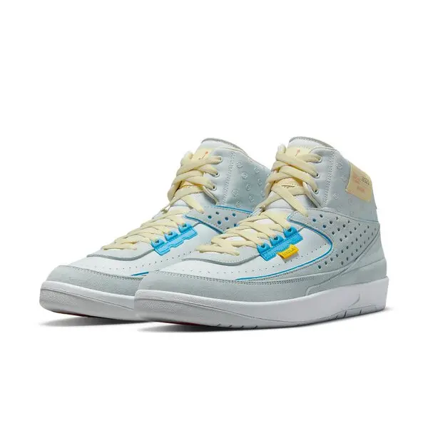 JORDAN Air 2 Retro Sp X Union La "grey Fog" High Top Sneakers - Grey/blue