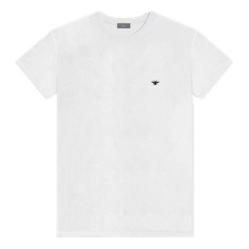 Dior Black Bee Embroidered Short Sleeve T-shirt - White