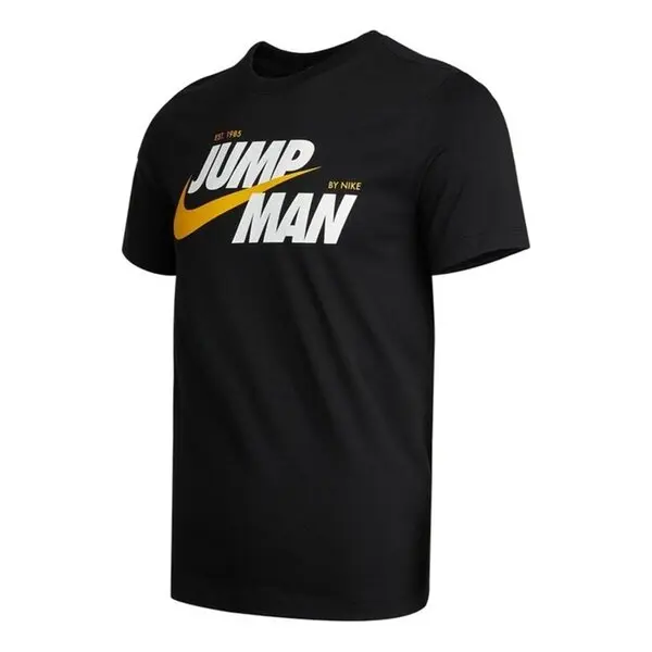 Nike Jmpmn Gfx Ss Crew 2 Leisure Sports Letter Print Short Sleeve - Black