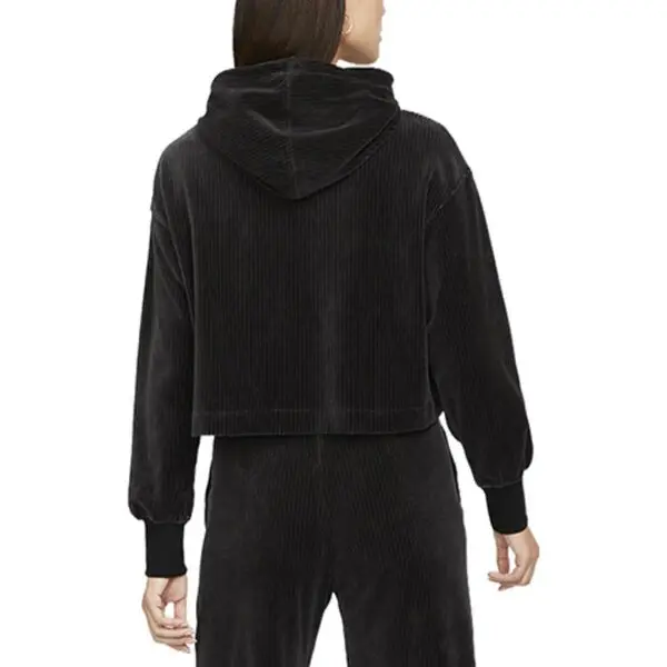 Nike Velour Cropped Pullover Hoodie