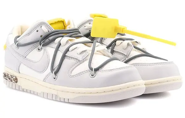 Nike Off-white X Dunk Low 'lot 41 Of 50 - Gray/white