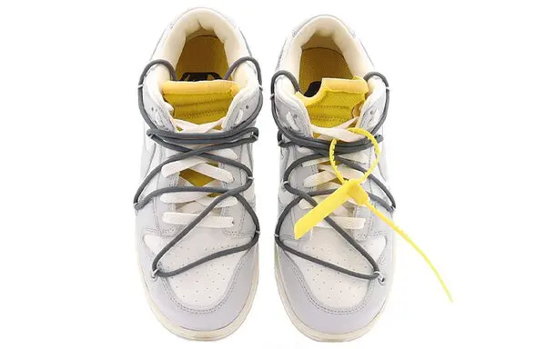 Nike Off-white X Dunk Low 'lot 41 Of 50 - Gray/white
