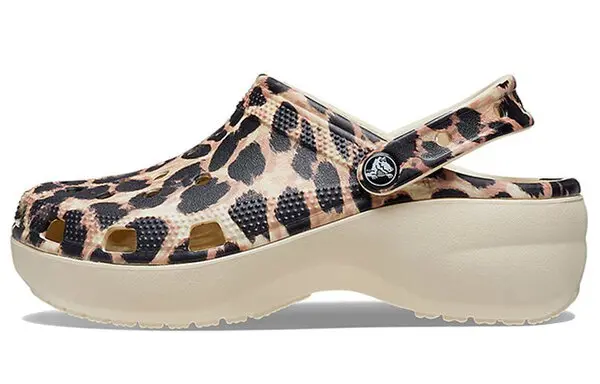 CROCS Classic Platform Leopard Clogs