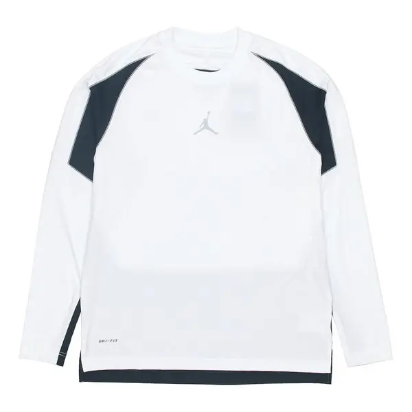 JORDAN Jumpman Colorblock Long Sleeve Athletic Top - White