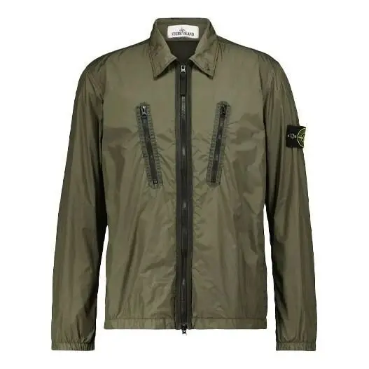 Stone Island Garment Dyed Crinkle Reps Jacket - Olive Green