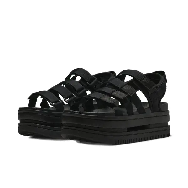 Nike Icon Classic Platform Sandals - Black/black/black