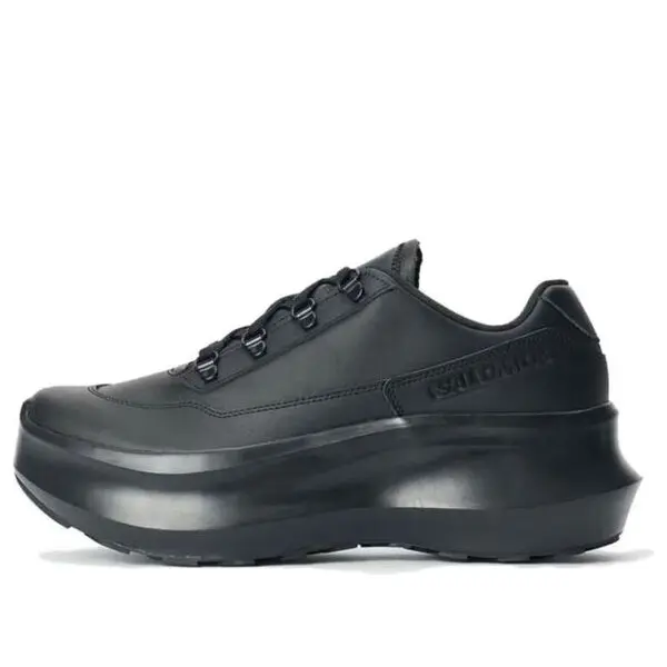 SALOMON Comme Des Garons Sr811 Leather Platform Sneakers - Black