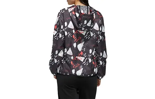 Adidas Neo Printed Hooded Jacket - Black