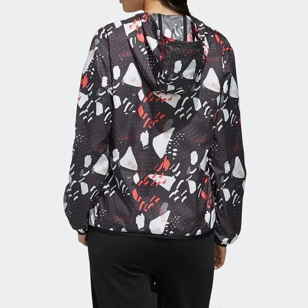 Adidas Neo Printed Hooded Jacket - Black