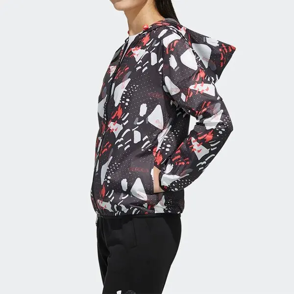 Adidas Neo Printed Hooded Jacket - Black