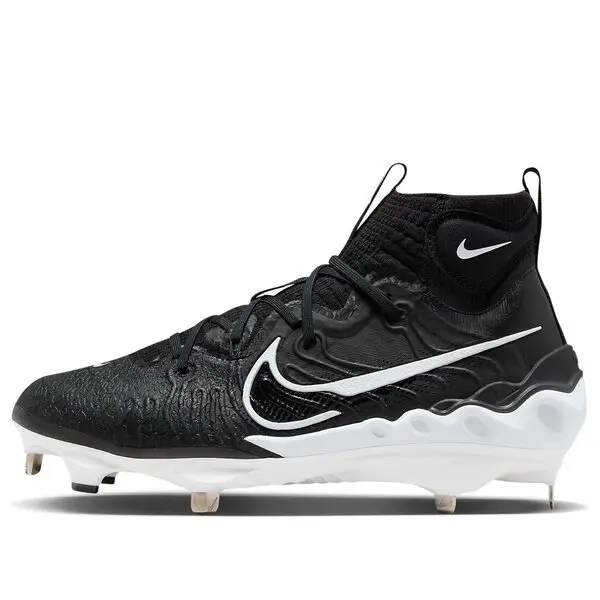 Nike Alpha Huarache Nxt High Top Baseball Cleats - Black/blue Tint/anthracite