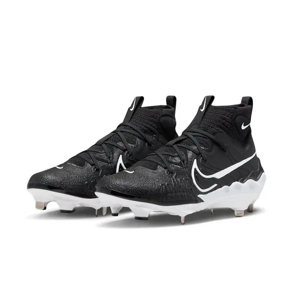 Nike Alpha Huarache Nxt High Top Baseball Cleats - Black/blue Tint/anthracite