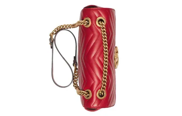 Gucci Gg Marmont Small Matelasse Shoulder Bag - Red