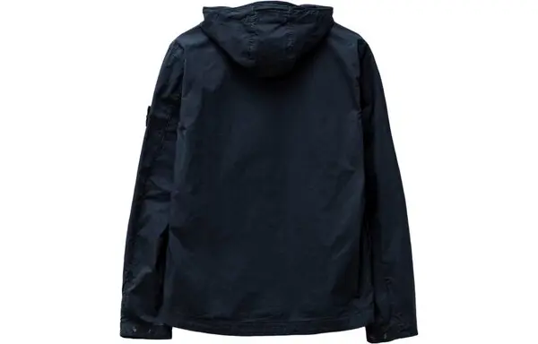 Stone Island Supima Cotton Twill Stretch Hooded Jacket - Navy