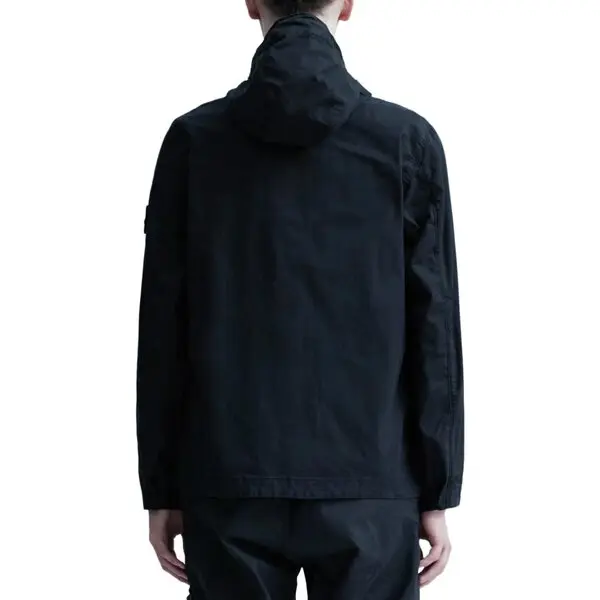 Stone Island Supima Cotton Twill Stretch Hooded Jacket - Navy