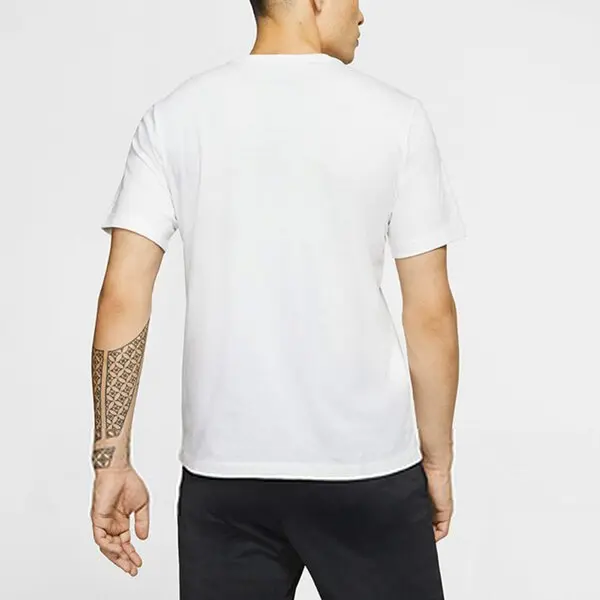 Nike Solid Color Round Neck Pullover Sports Short Sleeve T-shirt - White