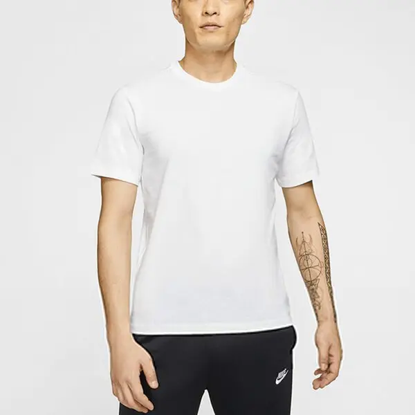 Nike Solid Color Round Neck Pullover Sports Short Sleeve T-shirt - White