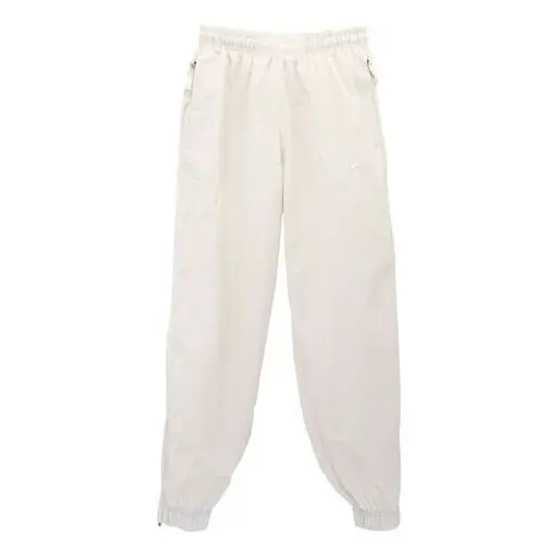 Nike Solid Color Logo Printing Elastic Waistband Bundle Feet Sports Pants/trousers/joggers Autumn White - Default Color