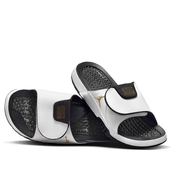 JORDAN Hydro Xi Slides - White/black/metallic Gold